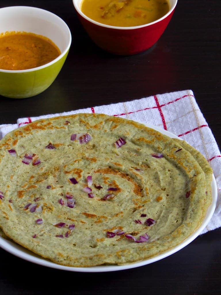 Pesarattu - Andhra Breakfast | Moong Dal Crepe • The Magic Saucepan